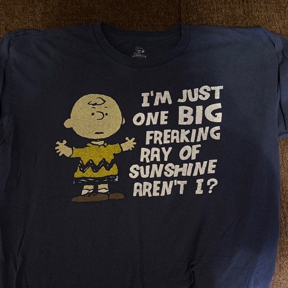 Peanuts | Shirts & Tops | Peanuts Navy Blue Charlie Brown Graphic Tee ...